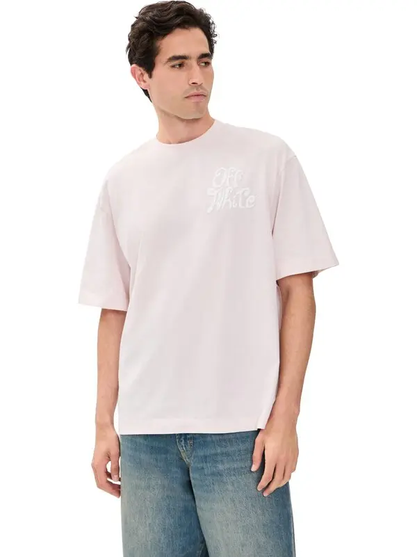 Off-White Grass Ink Logo Skate Tee - Mauve Morn