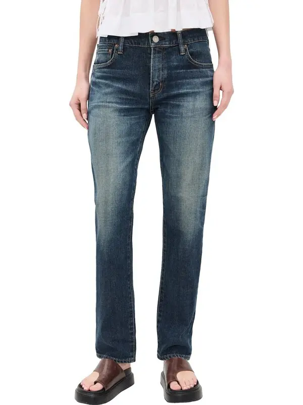 Moussy Vintage Slim Straight Jeans - Dark Blue