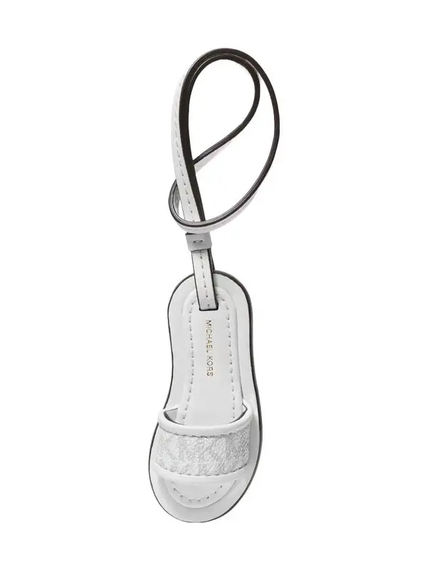 Michael Kors Slide Logo-print Bag Charm - White