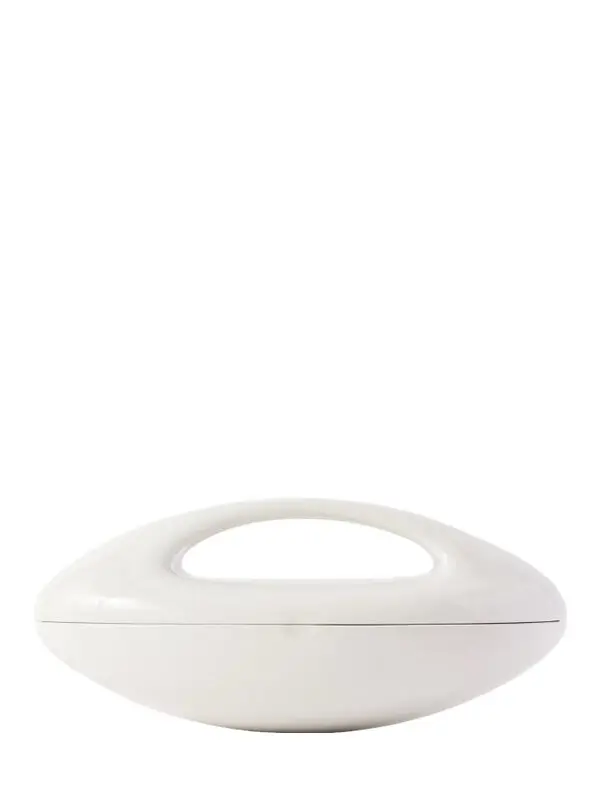 Alaïa Sculptural Minaudiere Resin Clutch - White