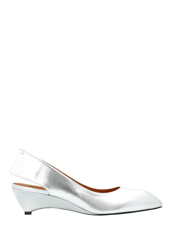JIL SANDER Leather Wedge Shoes - Silver