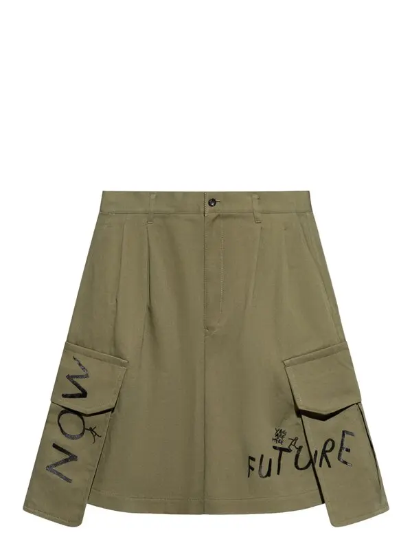 Comme Des Garçons Printed Cargo Shorts - Green
