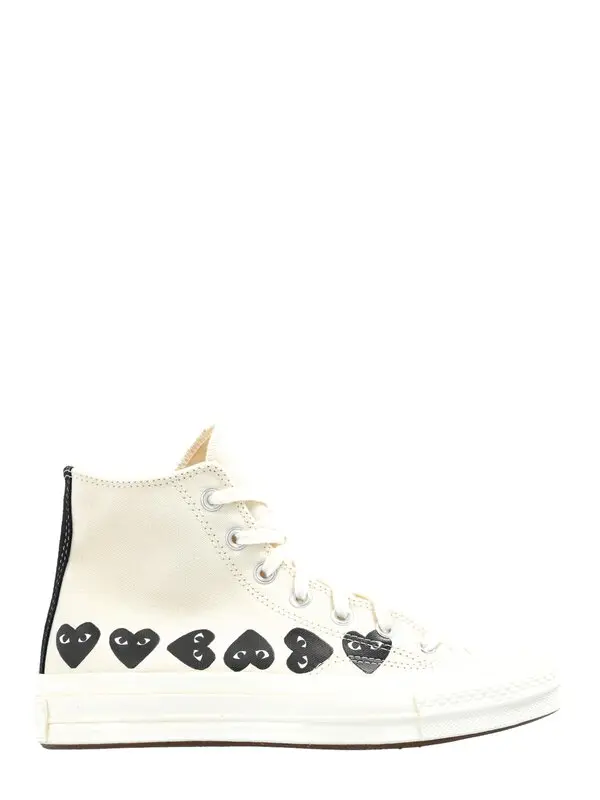 Play Comme Des Garcon X Converse High-top Sneakers - Cream