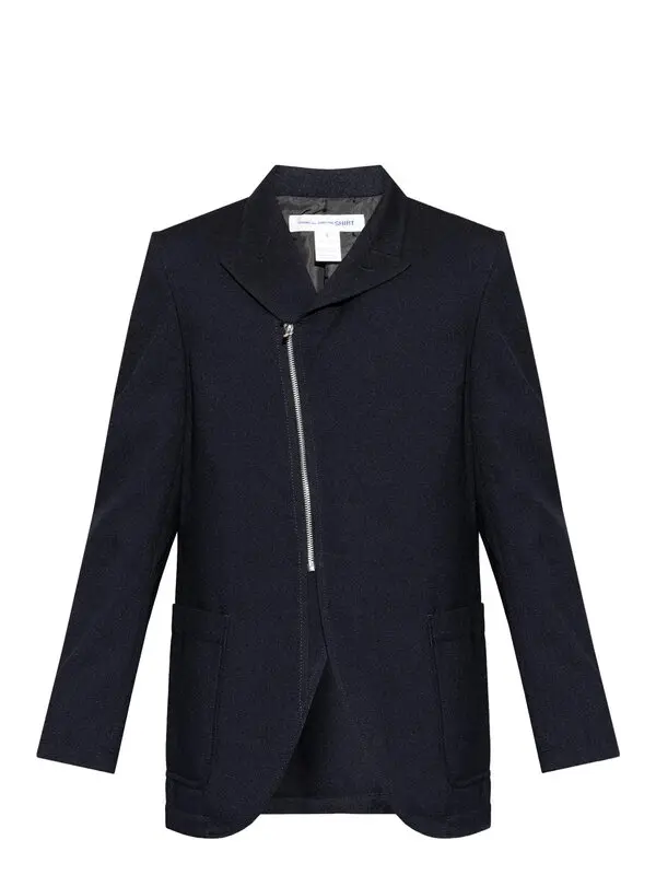 Comme Des Garçons Blazer With Zip Fastening - Navy Blue