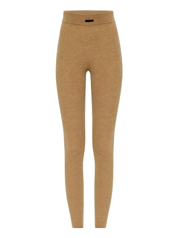 Fear Of God Leggings With Logo Patch - Beige