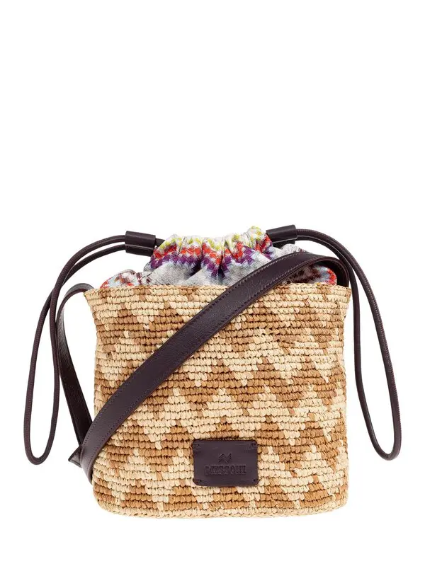 Missoni Small Shoulder Bag With Logo - Beige