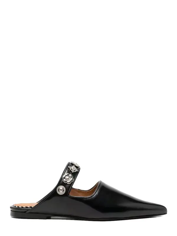 Toga Leather Mules - Black