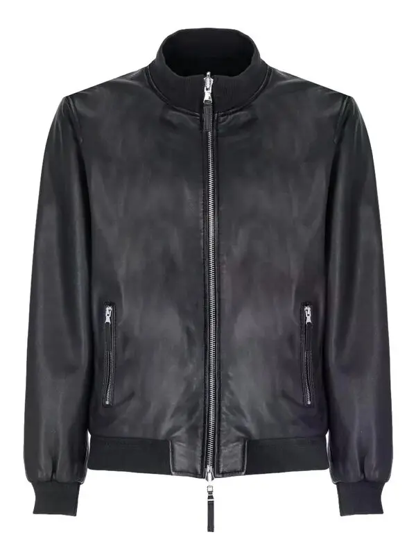 THE JACK LEATHERS Dennis Bomber Jacket - Black