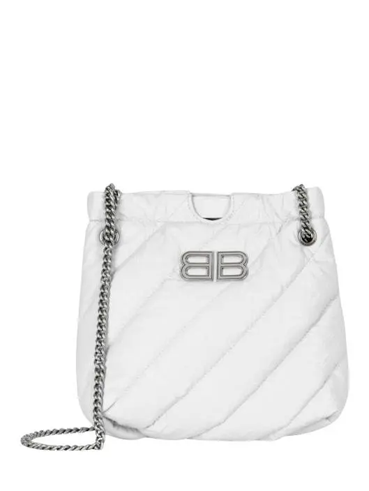 Balenciaga Quilted Crush Tote Bag - Optic White