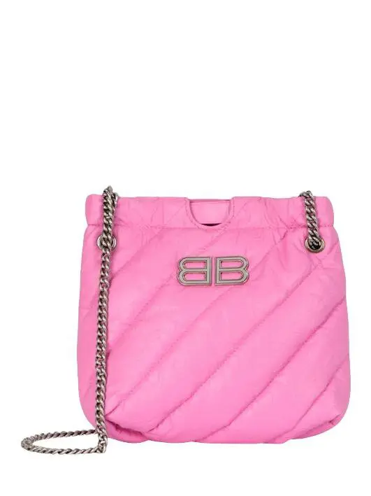 Balenciaga Quilted Crush Tote Bag - Light Pink