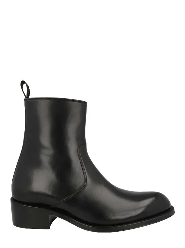 Brioni Vitello Roma Leather Boots - Black