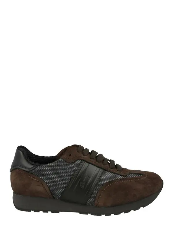 Brioni Woven Runner Sneakers - Brown/black
