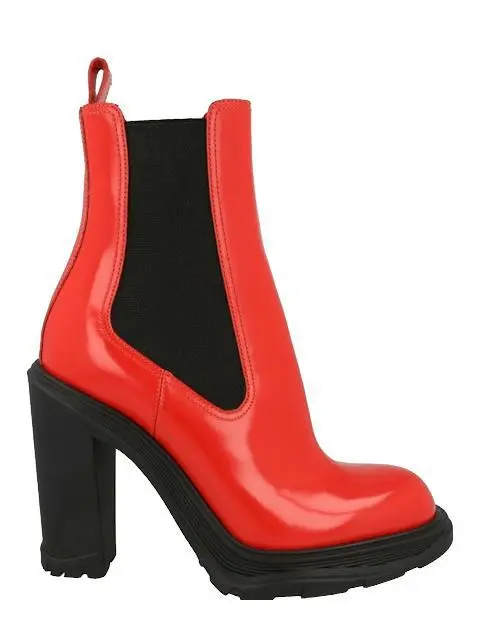Alexander McQueen Tread Heeled Chelsea Boots - Poppy Red/black