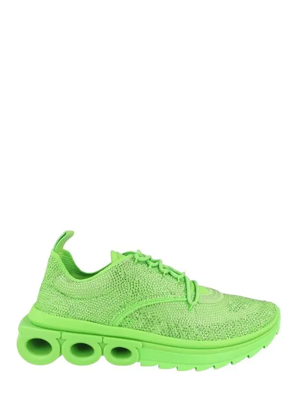 FERRAGAMO Gancini Knit Low-top Sneakers - Green