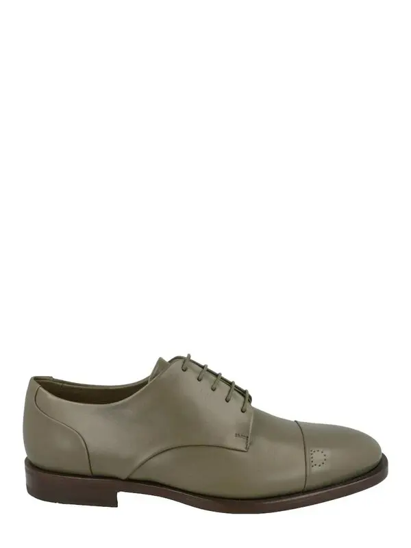FERRAGAMO Gavino Leather Oxfords - Green