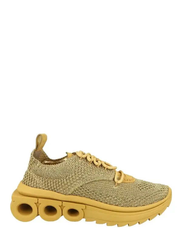 FERRAGAMO Nima Knit Low-top Sneakers - Brown