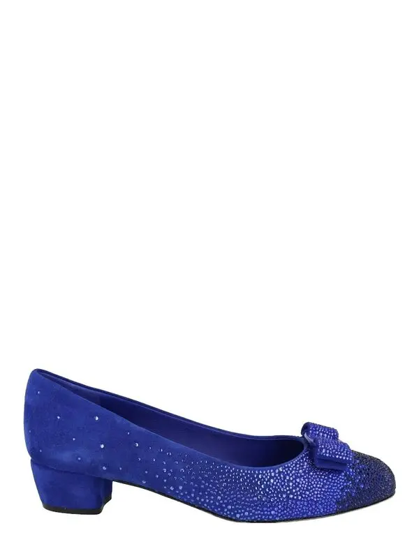 FERRAGAMO Vara Crystal-embellished Pumps - Blue