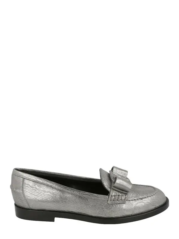 FERRAGAMO Vivaldo Metallic Loafers - Grey