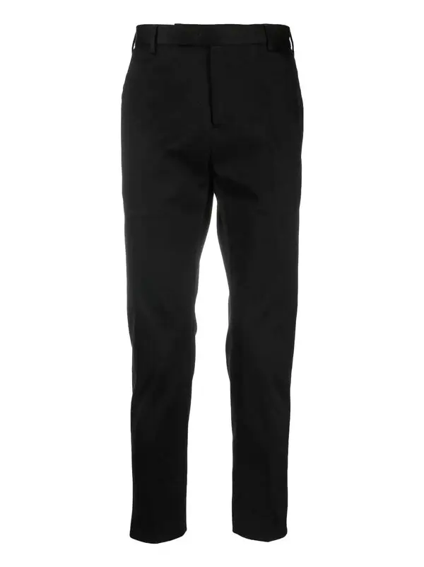 PT TORINO Straight-leg Cropped Trousers - Black