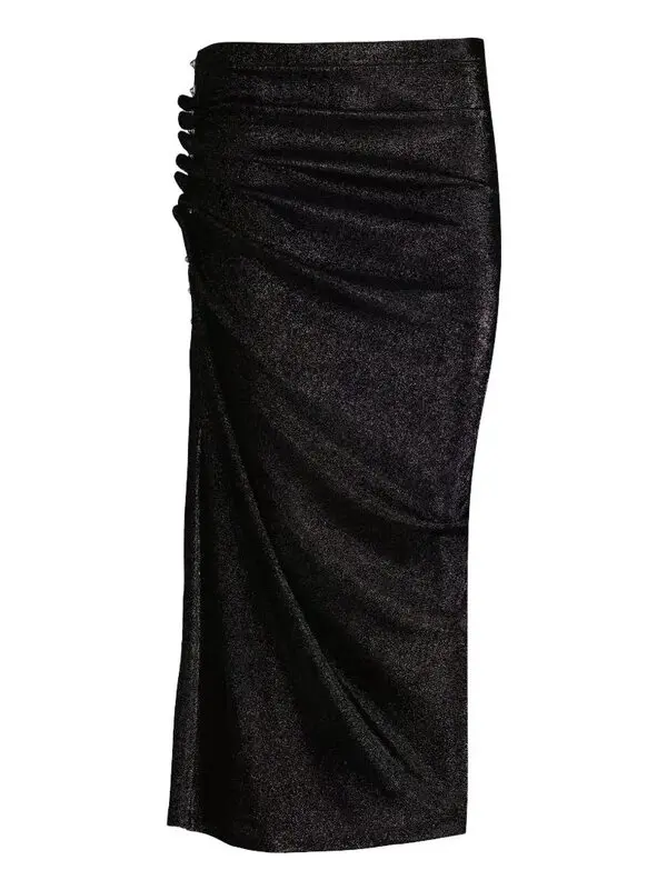 Rabanne Draped Midi Skirt - Black