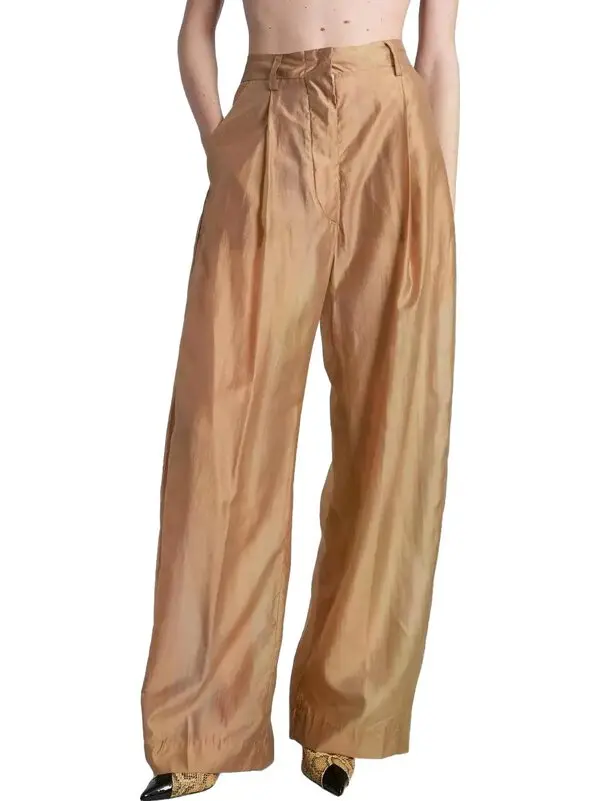 THELATEST Pleated Palazzo Trousers - Neutrals