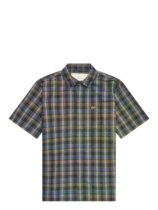 ERL Check-print Short-sleeve Shirt - Neutrals
