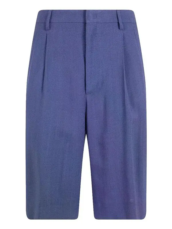 Tagliatore Pleated Tailored Bermuda Shorts - Blue