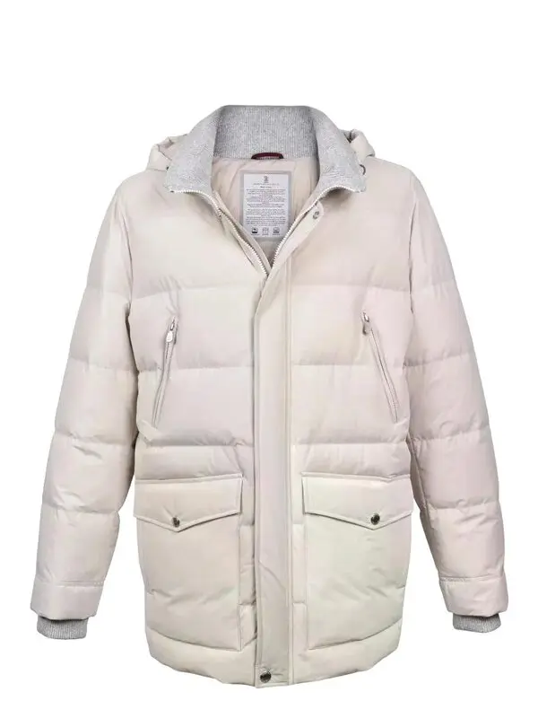 Brunello Cucinelli Quilted Down-feather Padded Coat - Neutrals