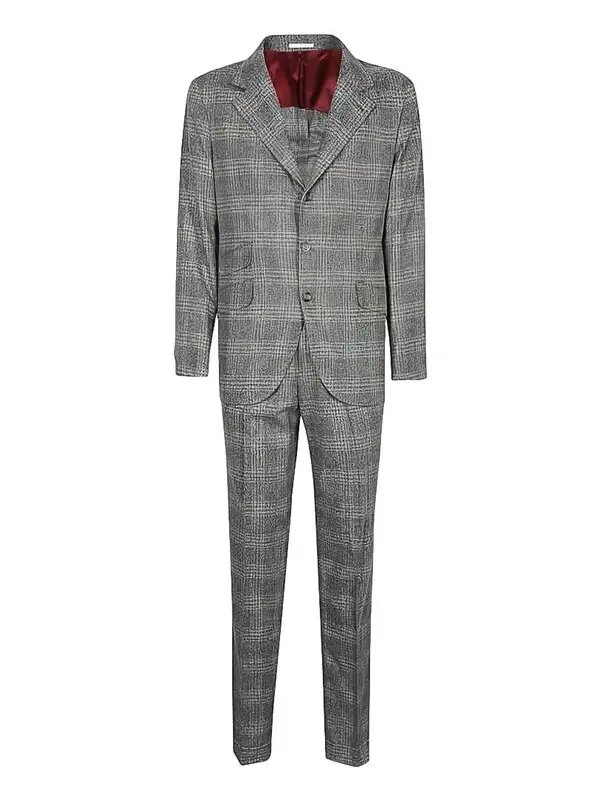 Brunello Cucinelli Plaid Tailored Suit - Grey