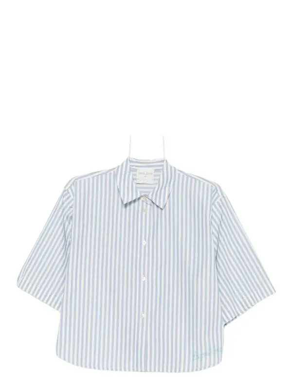 FORTE_FORTE Cotton Blend Boxy Shirt - Sky Blue