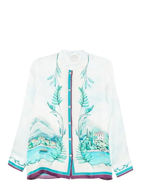 FORTE_FORTE Lake Como Print Shirt - Sky Blue
