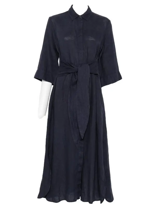 ARCHIVIO '67 Linen Chemisier Dress - Blue