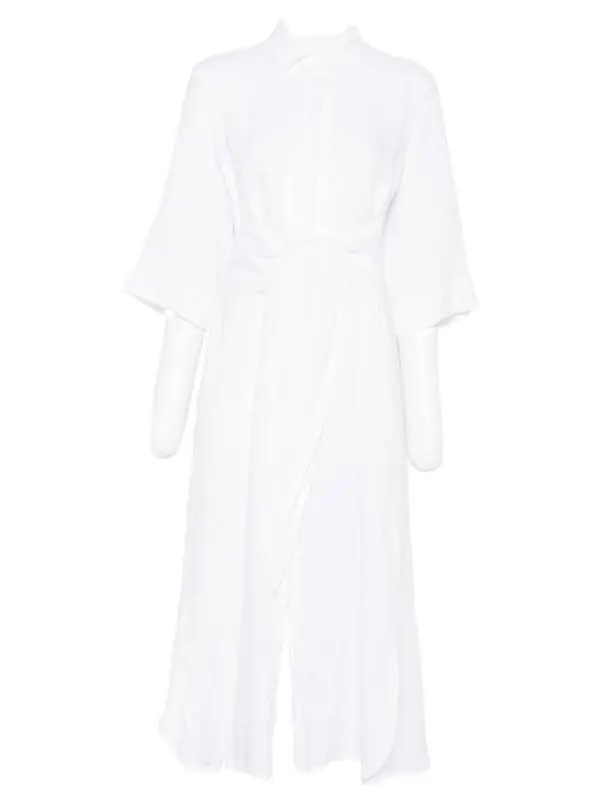 ARCHIVIO '67 Linen Chemisier Dress - Brown