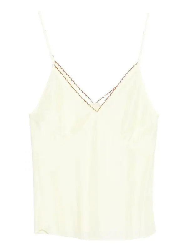 FORTE_FORTE Embroidered Silk Top - White