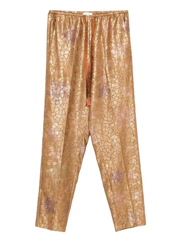 FORTE_FORTE Jacquard Trousers - Gold