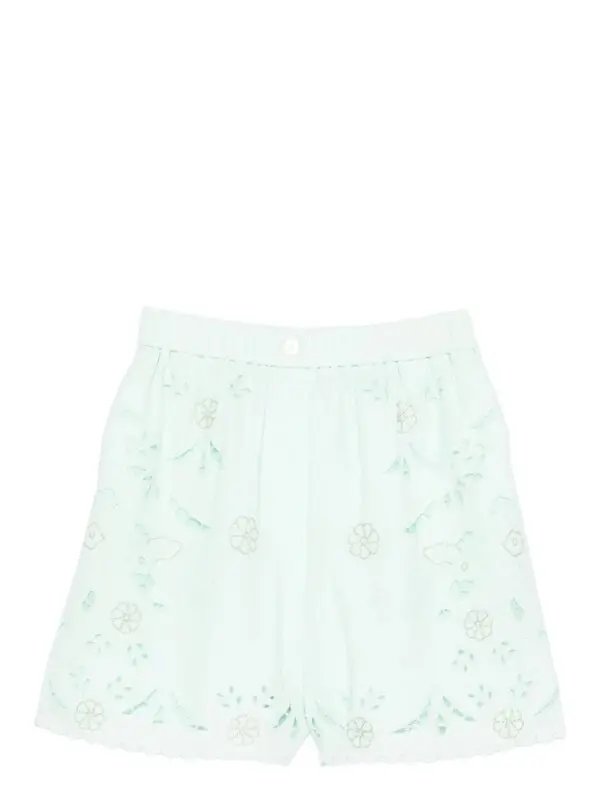 FORTE_FORTE Embroidered Cotton Shorts - Sky Blue