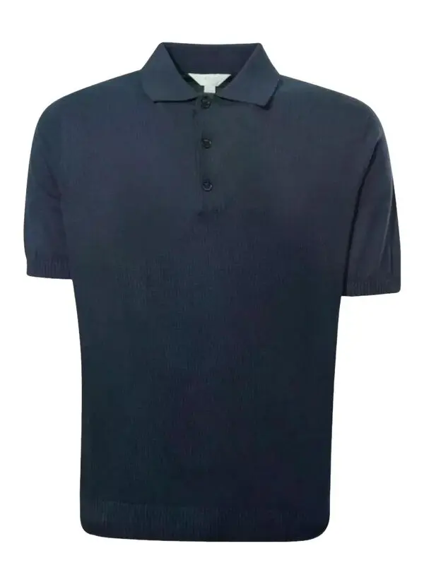 Malo Short-sleeve Knitted Polo Shirt - Blue