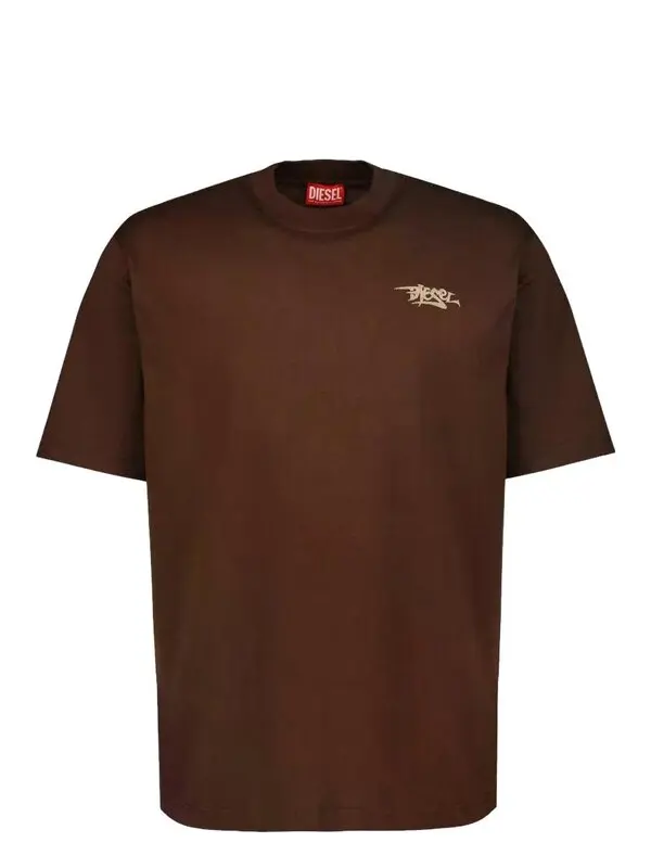 DIESEL® Logo Printed T-shirt - Brown