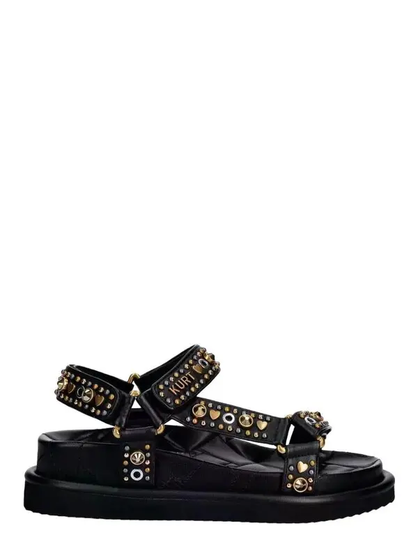 Kurt Geiger Orson Quilted Stud-embellished Sandals - Black