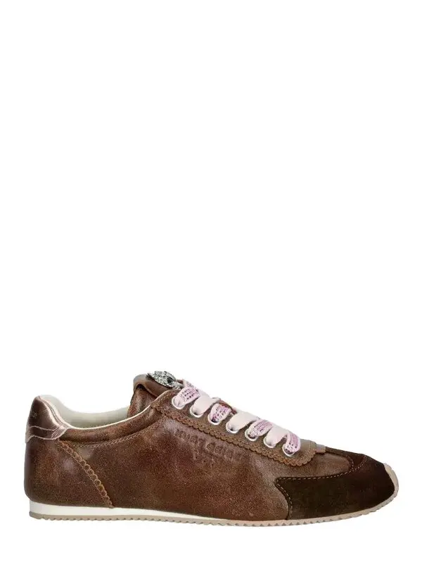 Kurt Geiger Crystal-embellished Eagle-head Sneakers - Brown