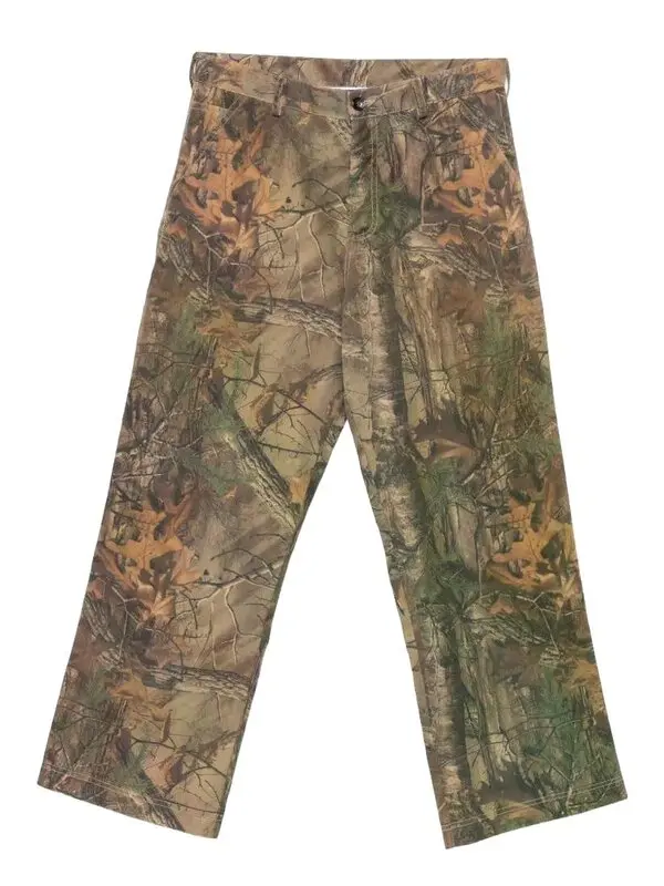 LC23 Leaf-print Trousers - Brown