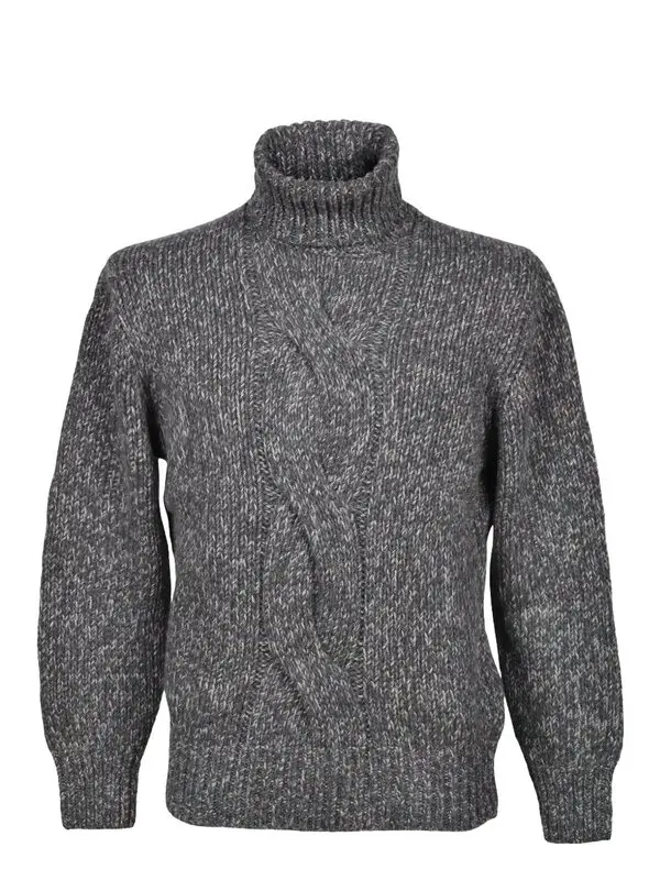 Brunello Cucinelli Cable-knit Roll-neck Sweater - Grey