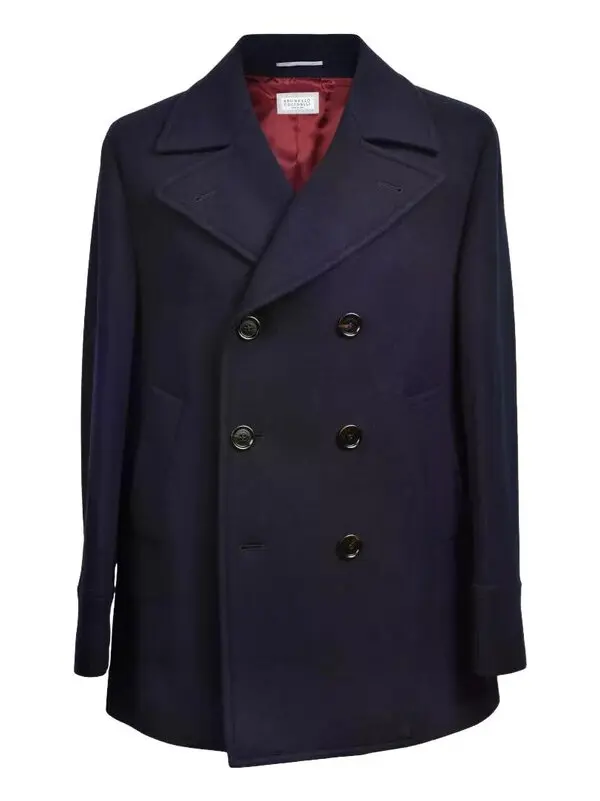 Brunello Cucinelli Double-breasted Pea Coat - Blue