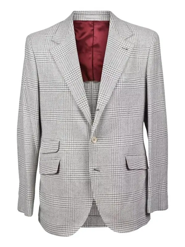 Brunello Cucinelli Check Three-button Blazer - Grey