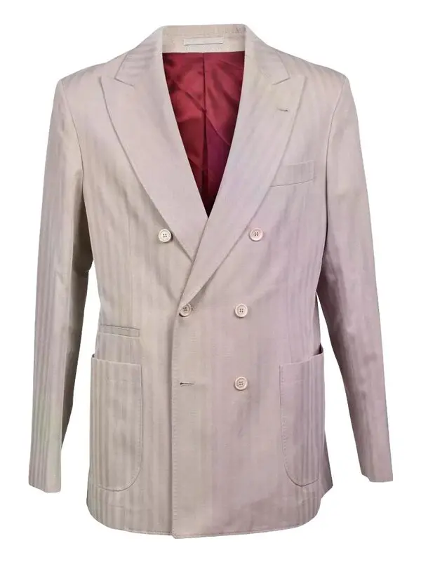 Brunello Cucinelli Double-breasted Pinstripe Blazer - Neutrals