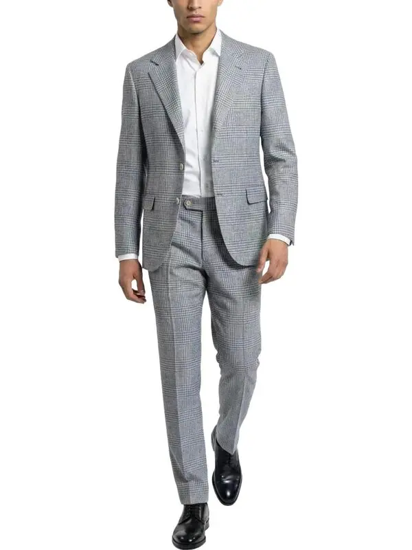 Brunello Cucinelli Prince Of Wales Check Suit - Grey