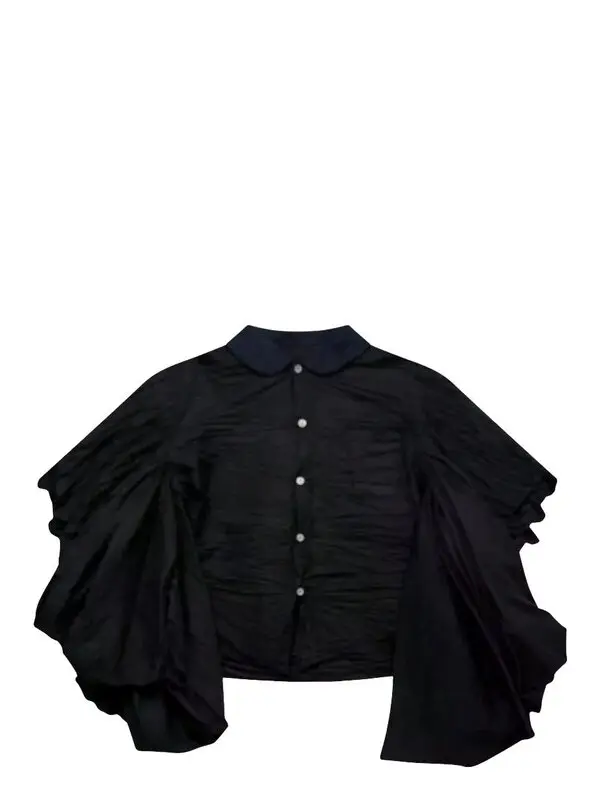 COMME DES GARÇONS TAO Ruched Peter Pan-collar Shirt - Black