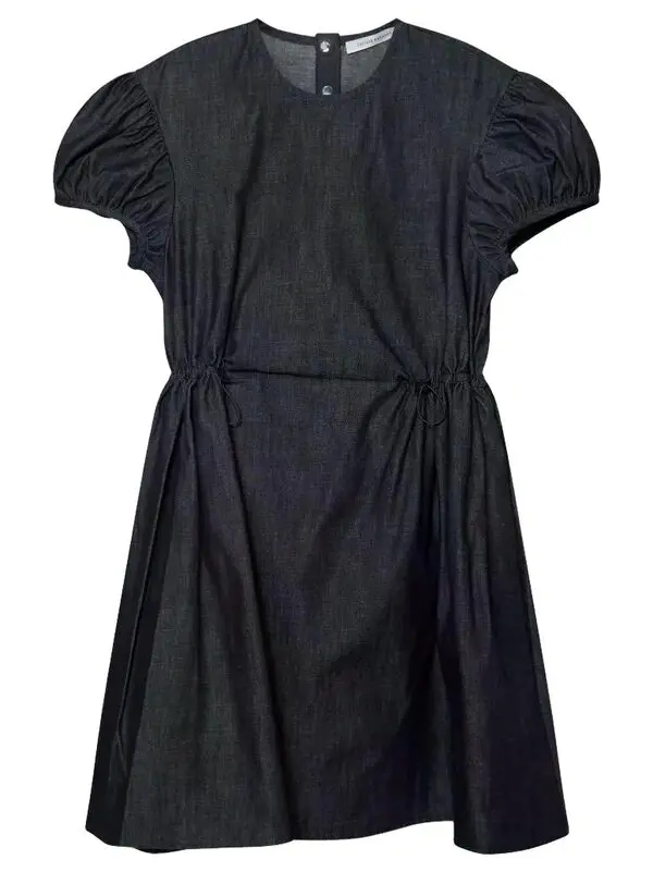 Cecilie Bahnsen Camma Puff-sleeve Drawstring-waist Dress - Blue