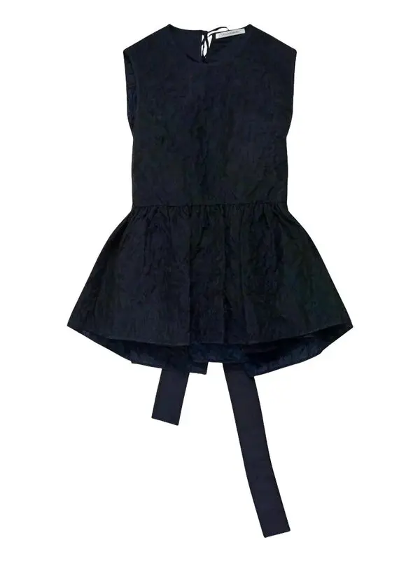Cecilie Bahnsen Bea Cloqué Peplum Top - Blue