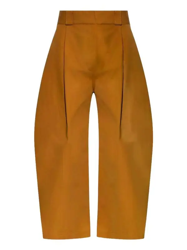 Balenciaga Pleated Wide-leg Cropped Trousers - Brown